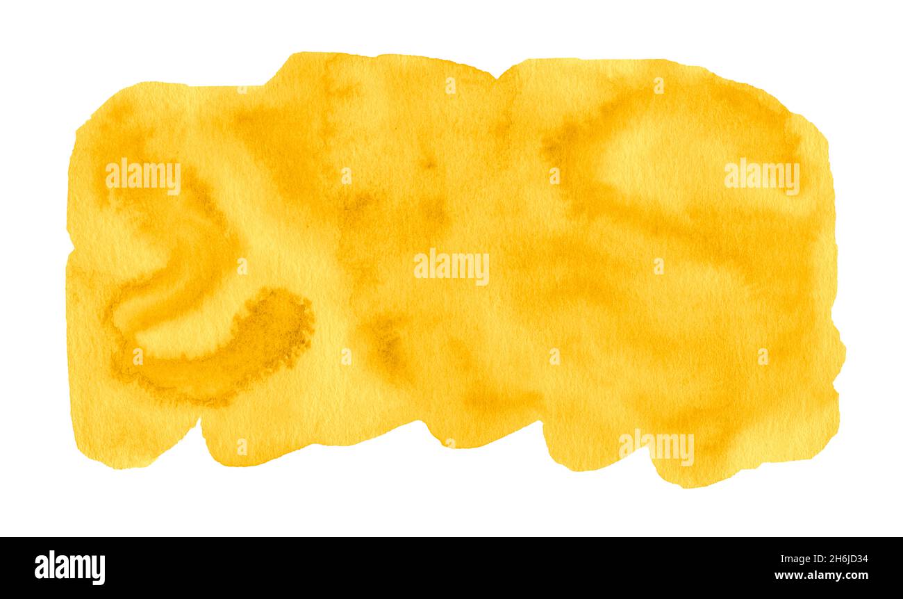 Rectangular yellow watercolor stain, abstract frame for design Stock ...