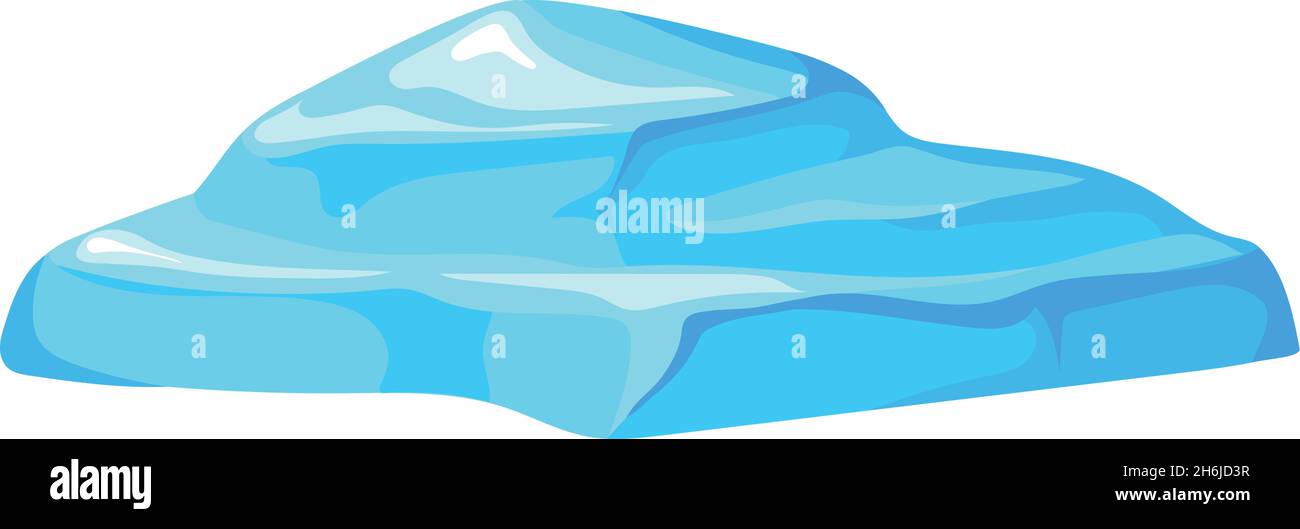 Ice surface. Snow piece, cartoon froze pole icon, flat vector ...