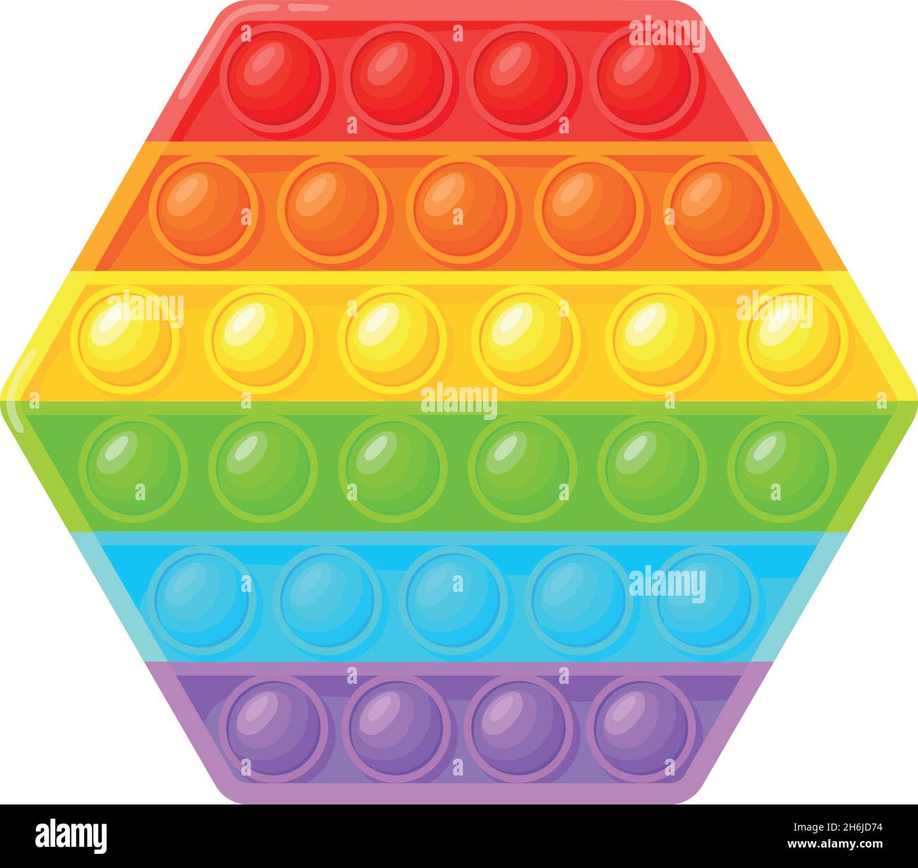 Hexagonal Pop it. Puch bubble gadget, vector illustration isolated on ...