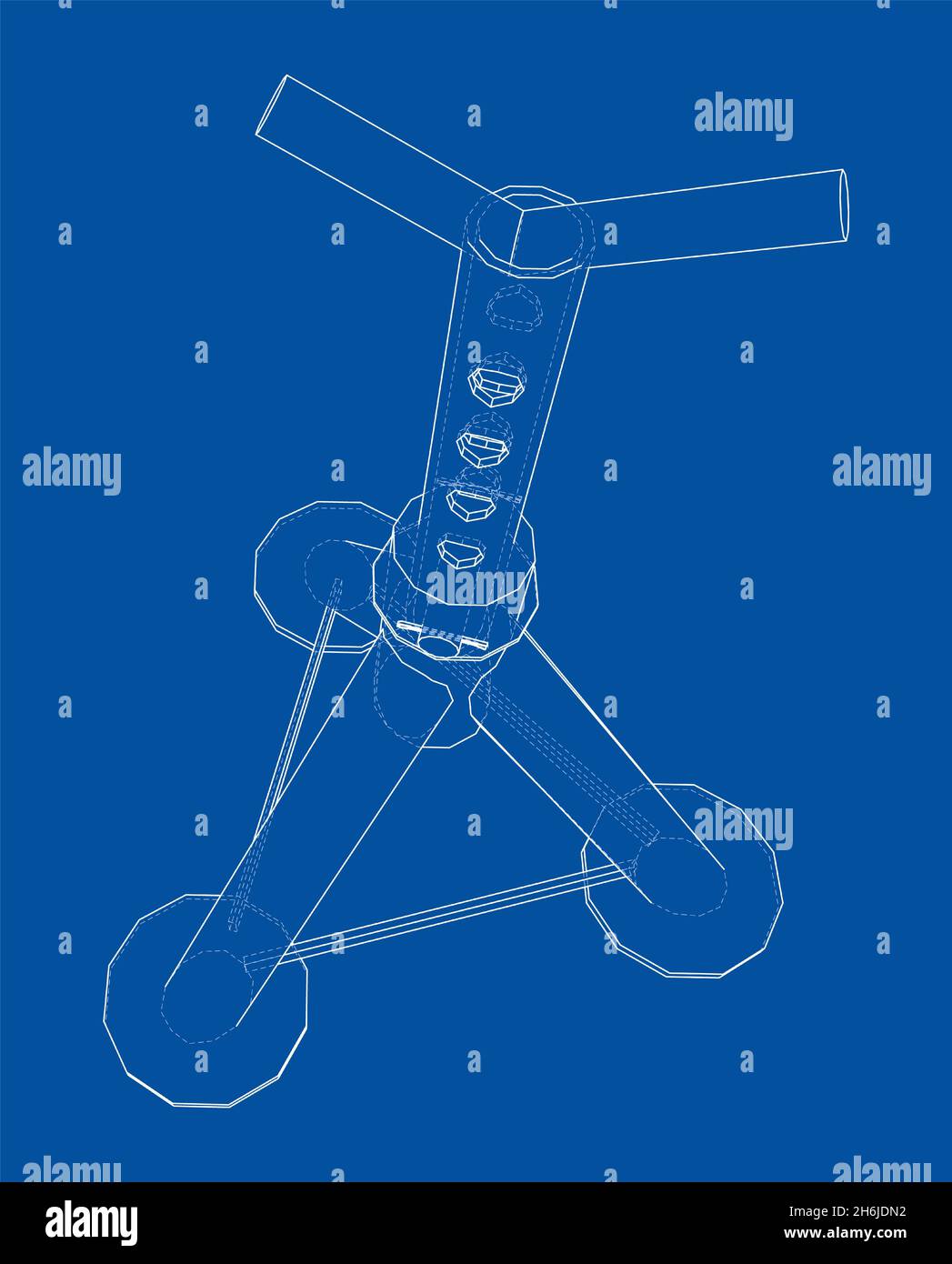 Axle stand isolated. 3d illustration Stock Photo - Alamy