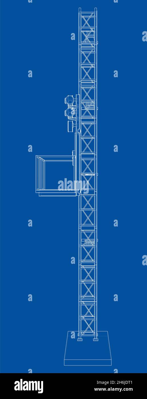 Mast lifts outline Stock Photo - Alamy
