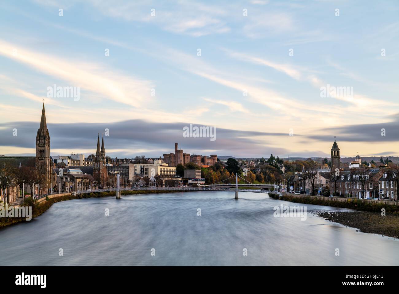 INVERNESS, HIGHLANDS, SCOTLAND - 15 NOVEMBER 2021: This is the view ...