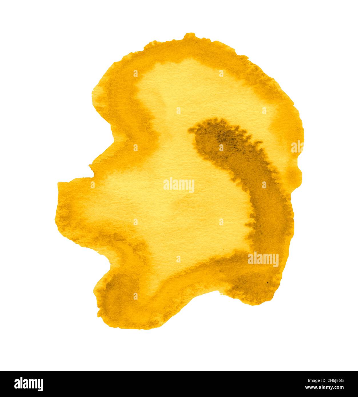 Abstract yellow watercolor frame with natural paint streaks Stock Photo ...