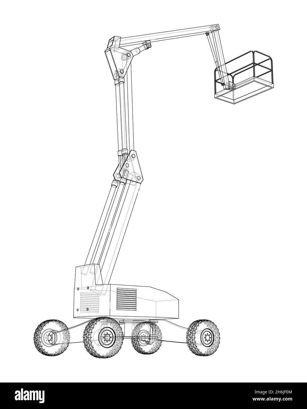 Aerial platform concept outline. 3d illustration. hi-res stock ...
