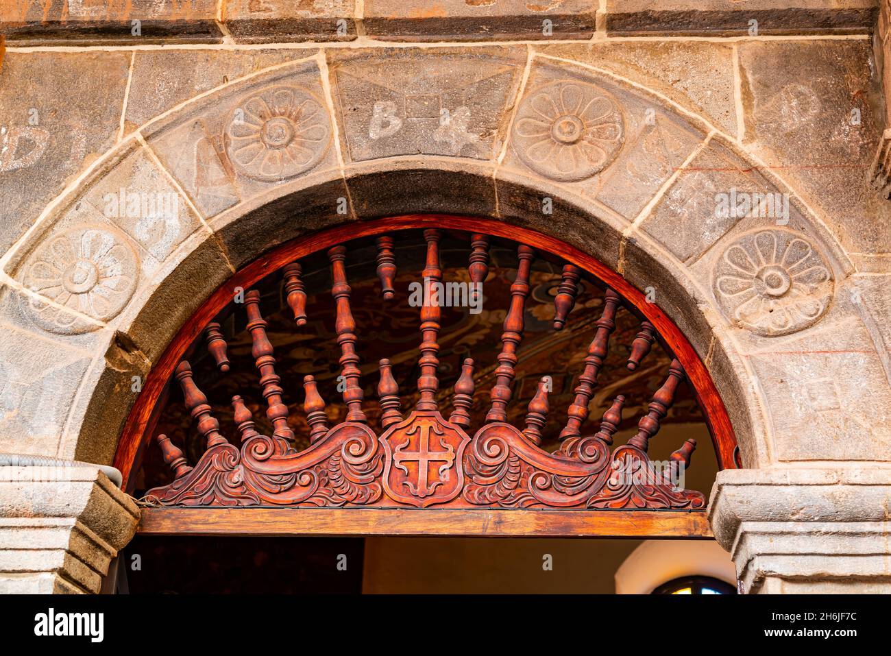 Decoration at the door inside Coricancha, The Inca's temple of the Sun ...