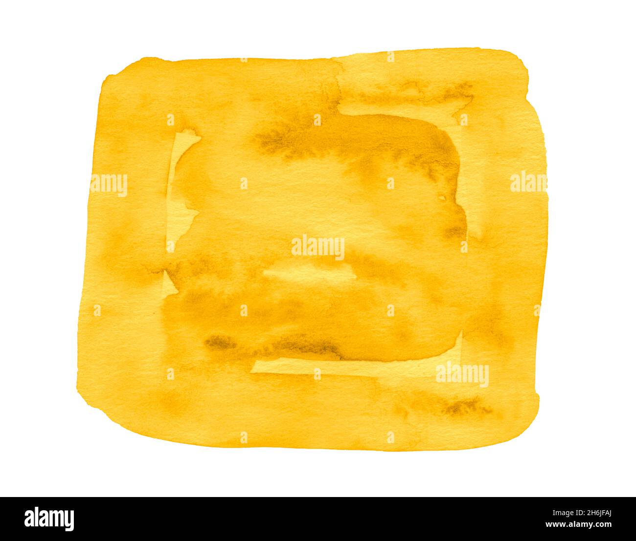 Rectangular yellow watercolor stain, abstract frame for design Stock ...