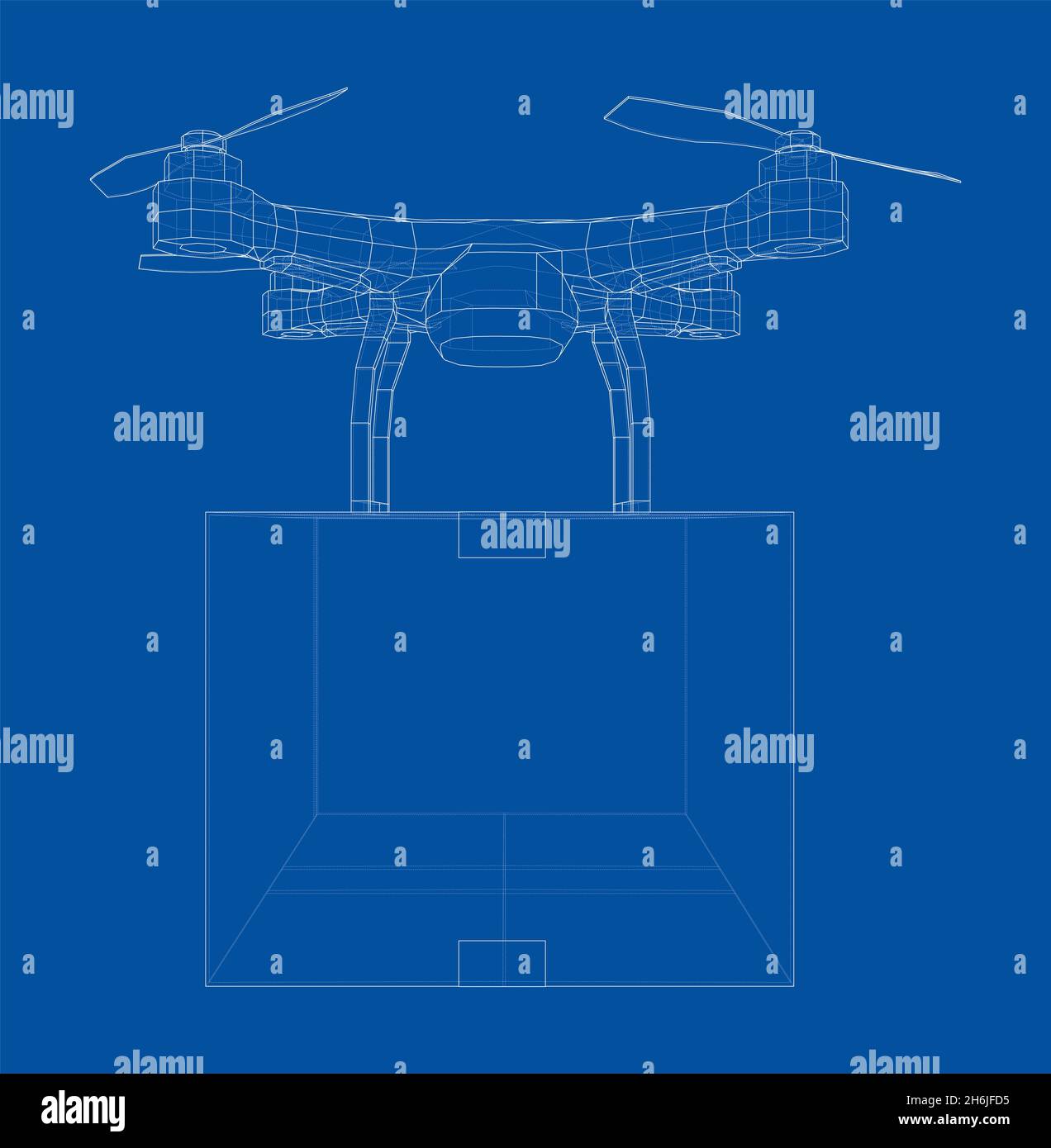 Delivery drone concept outline Stock Photo - Alamy
