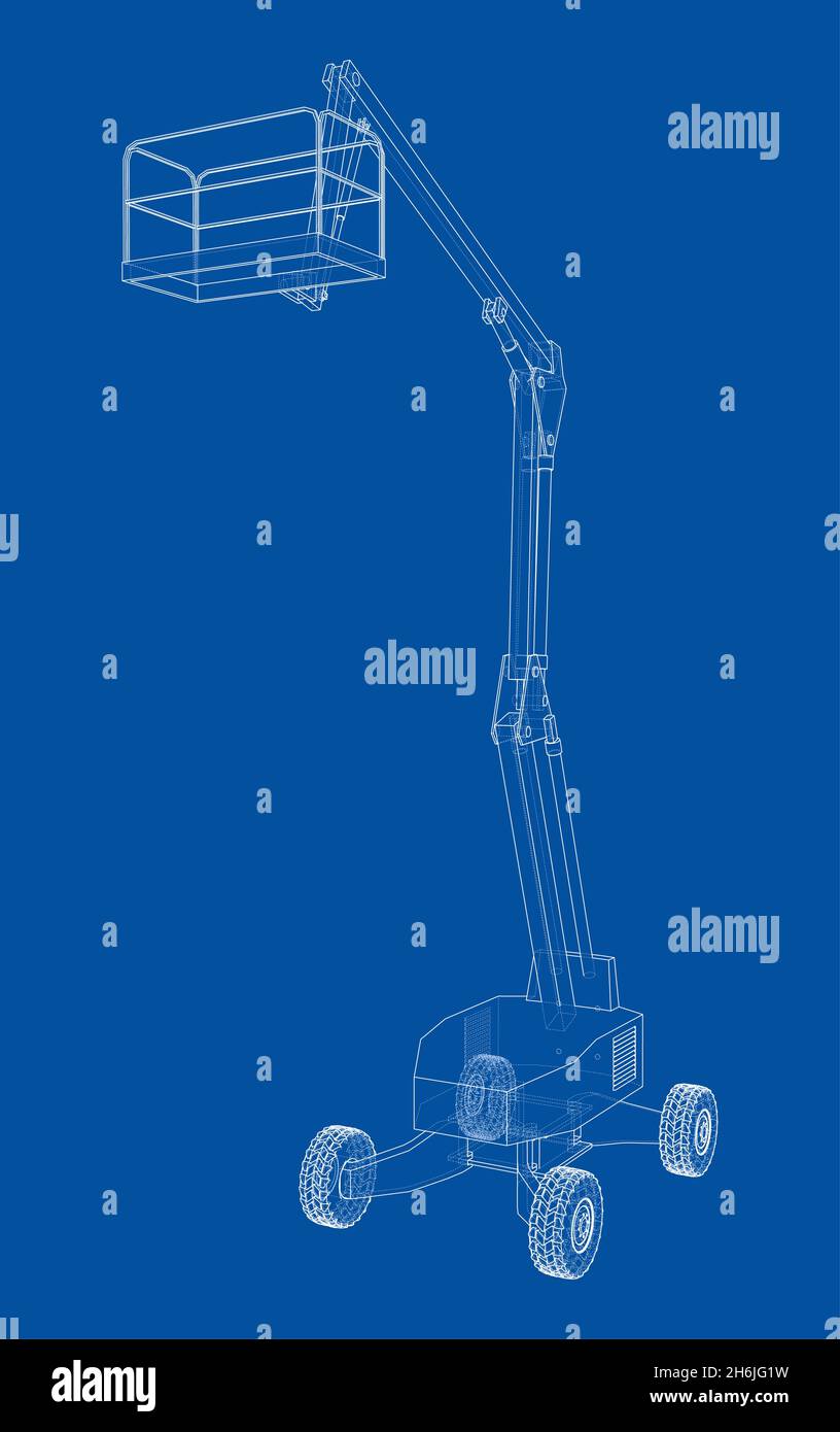Aerial platform concept outline. 3d illustration. hi-res stock ...