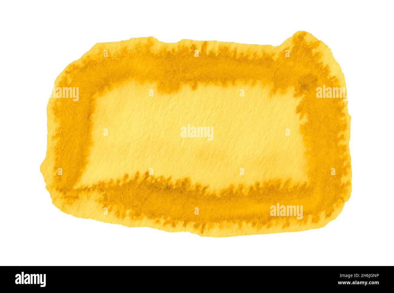 Abstract yellow watercolor frame with natural paint streaks Stock Photo ...
