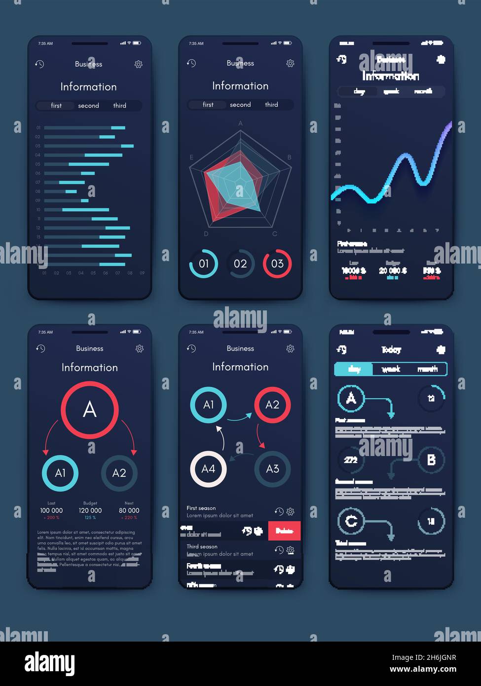 Vector graphics infographics with mobile phone. Template for creating ...
