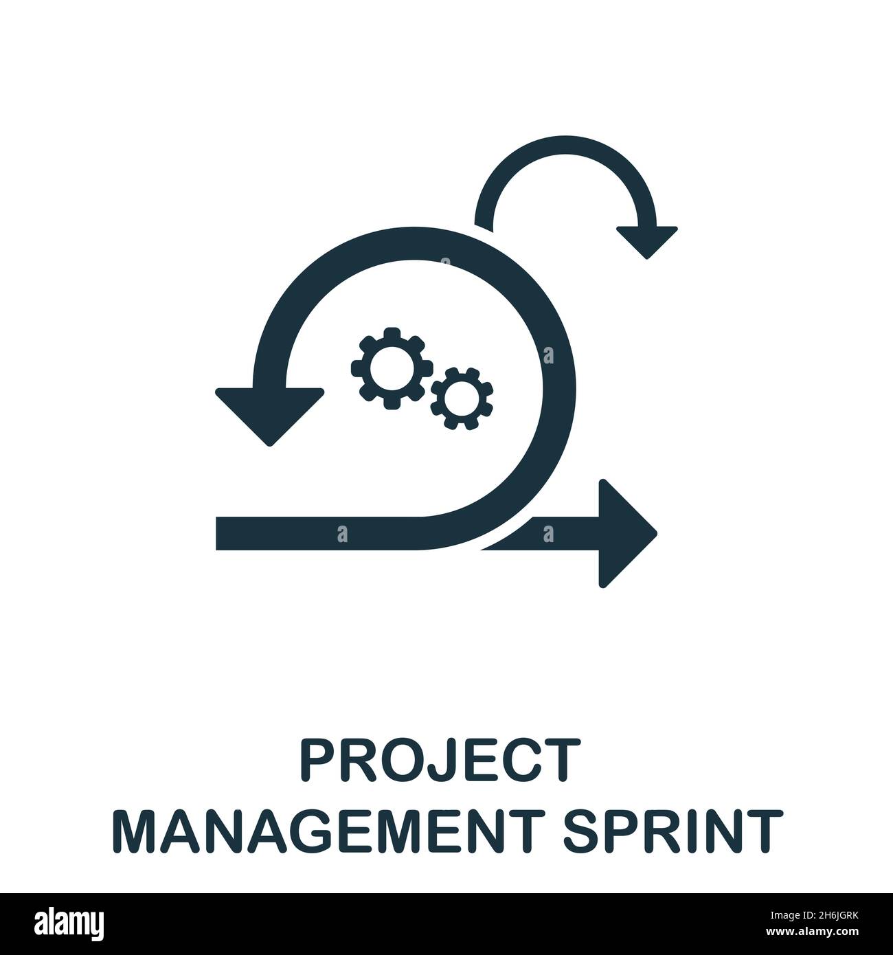Sprint icon. Monochrome sign from project management collection ...