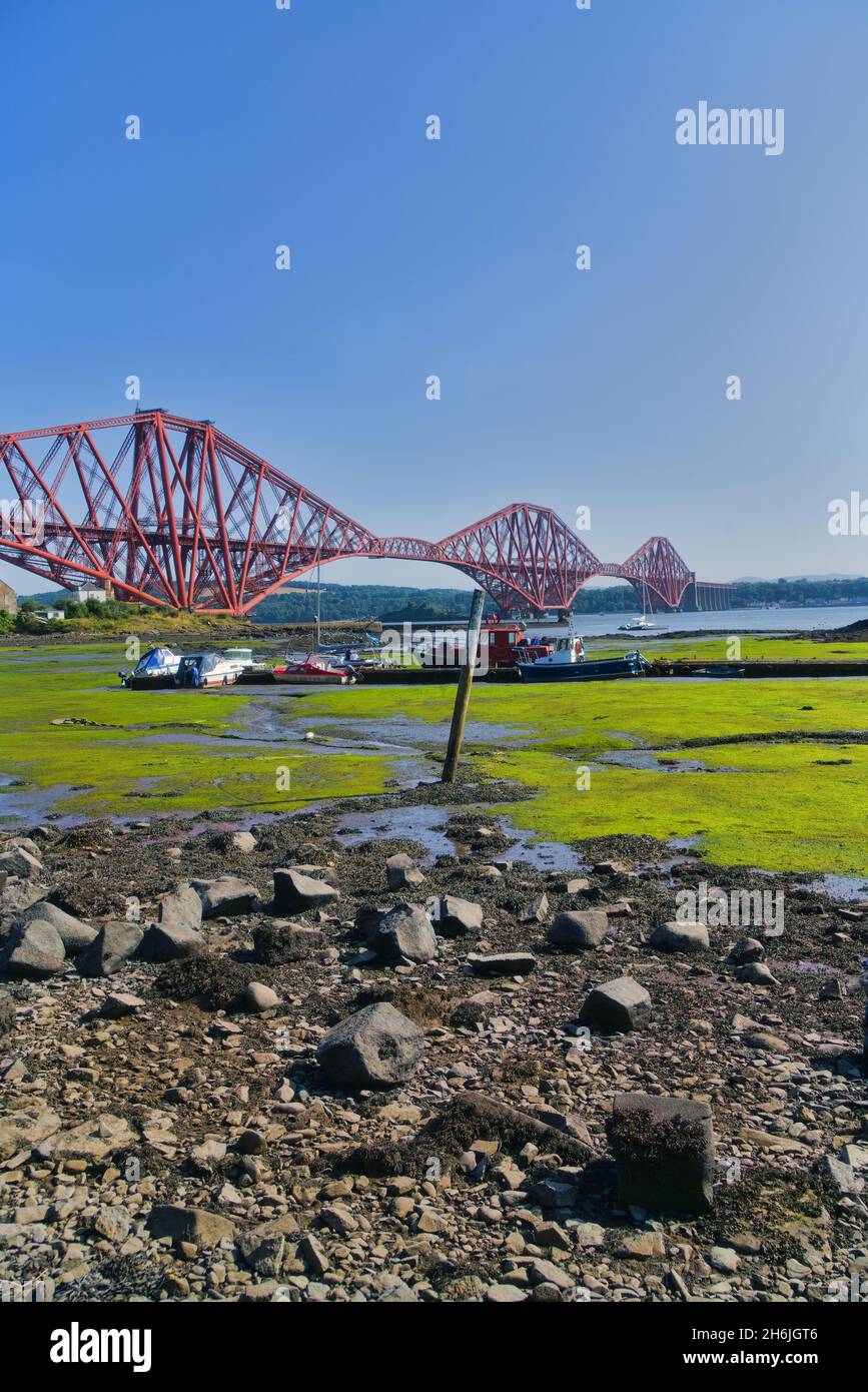 Iconic Forth railway Bridge, Looking south from North Queensferry, Fife ...