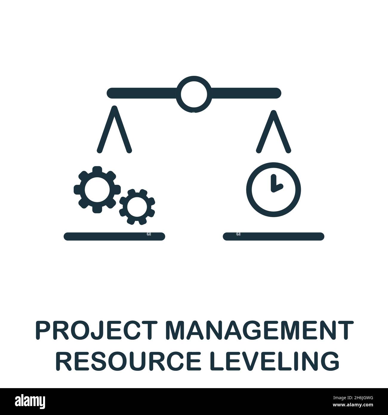 Resource Leveling icon. Monochrome sign from project management ... Resource Leveling icon. Monochrome sign from project management ...