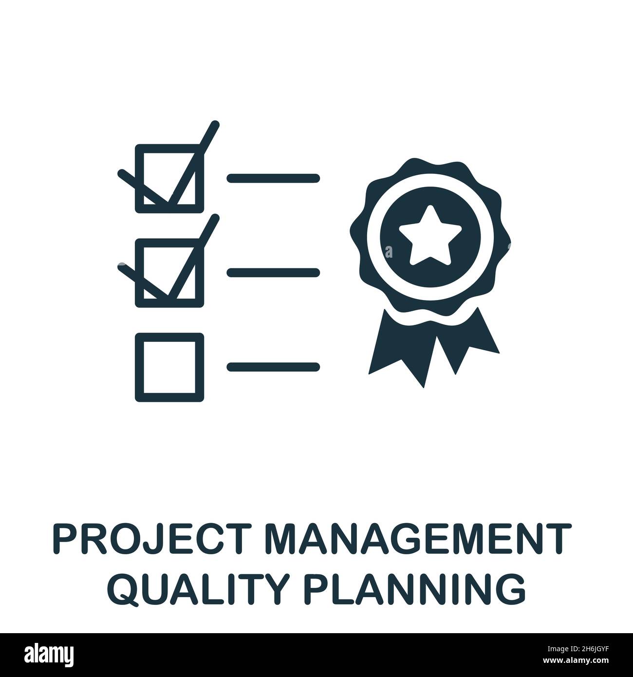 Quality Planning icon. Monochrome sign from project management ...