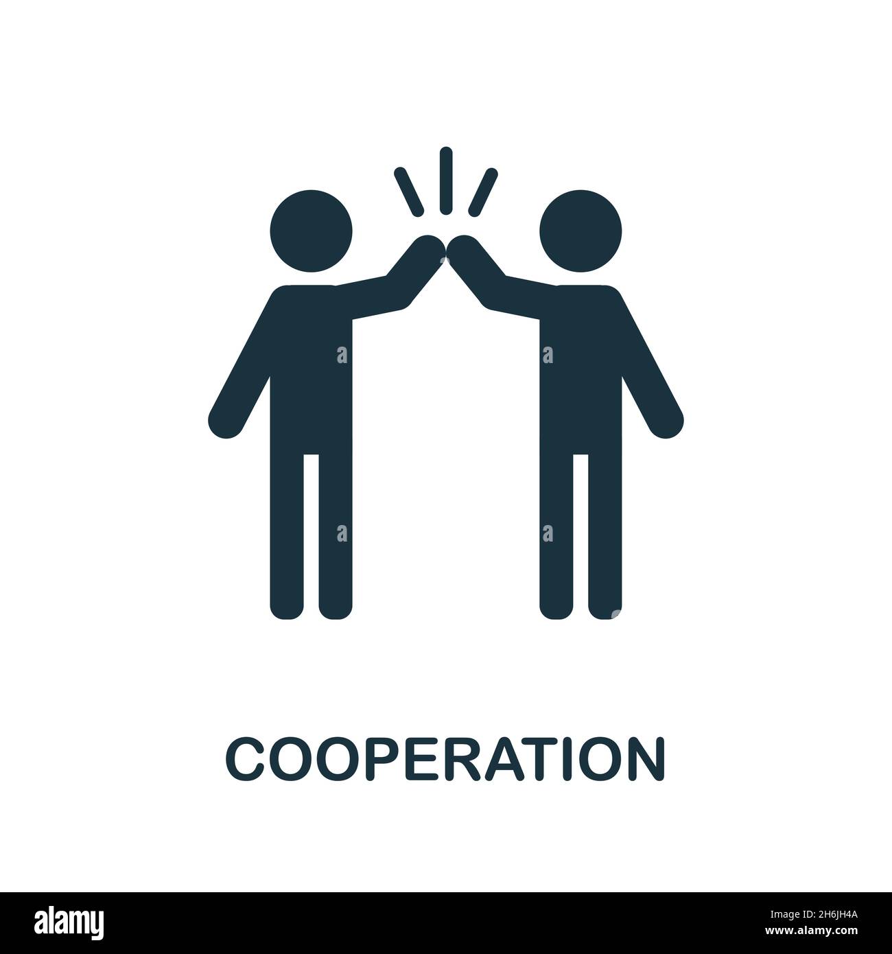 Cooperation flat icon. Colored sign from positive attitude collection ...