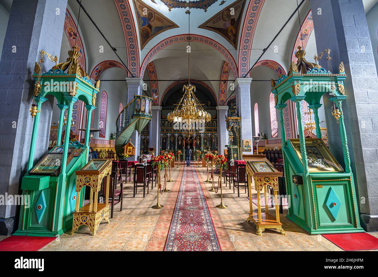 Batak, Bulgaria. Interior of The Assumption of the Virgin Mary church ...