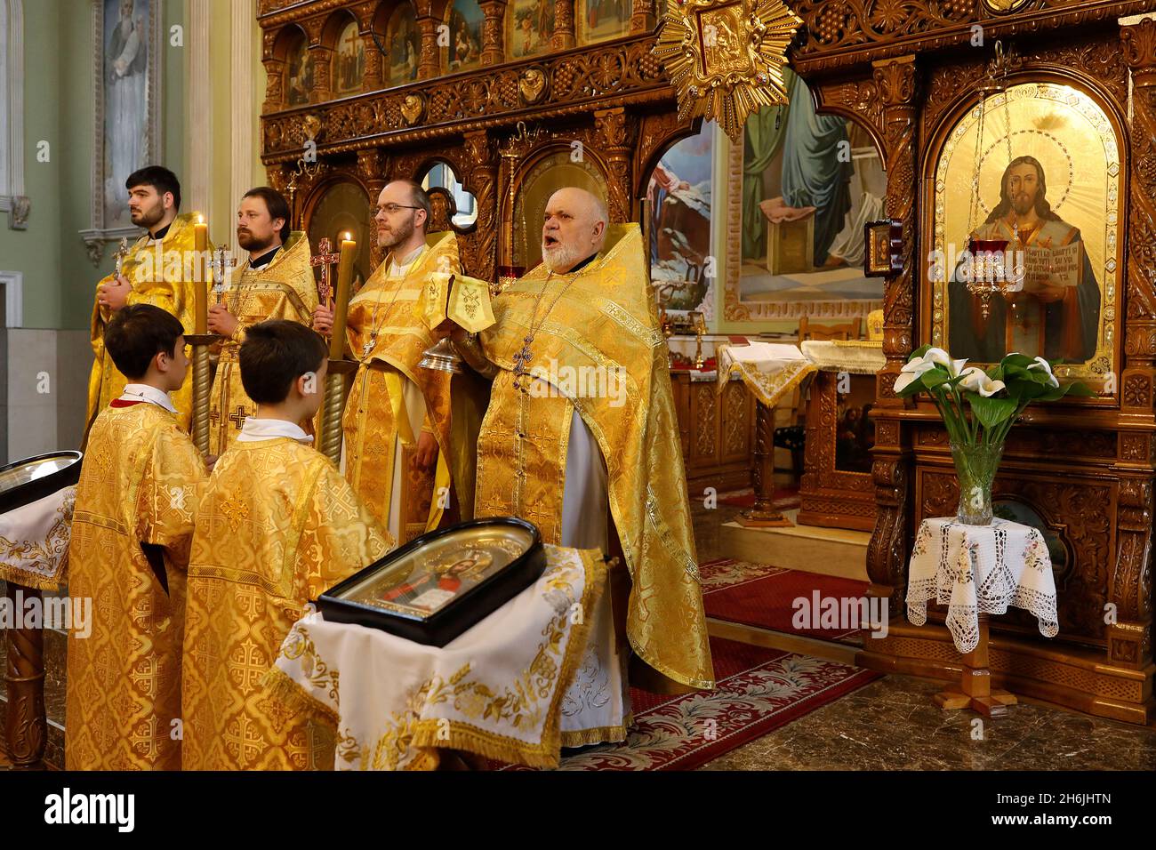 Orthodox Mass in Transfiguration Church, Chisinau, Moldova, Europe ...