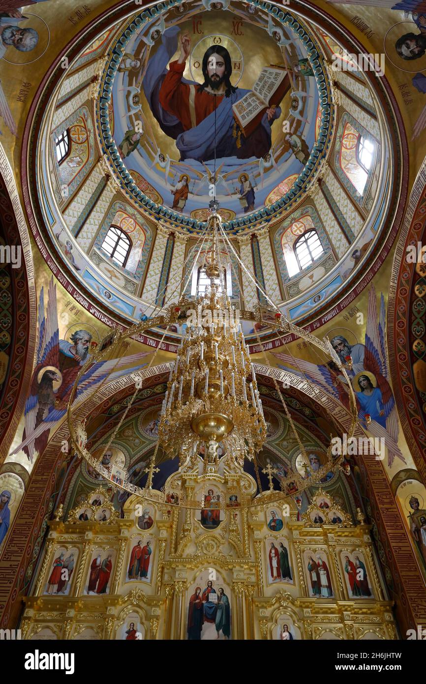 Inside one of the churches, Curchi Monastery, Curchi, Moldova, Europe ...