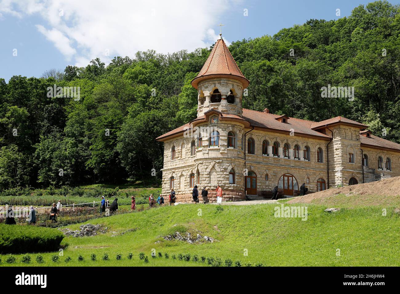 Visitors, Rudi Orthodox Monastery, Soroca, Moldova, Europe Stock Photo ...