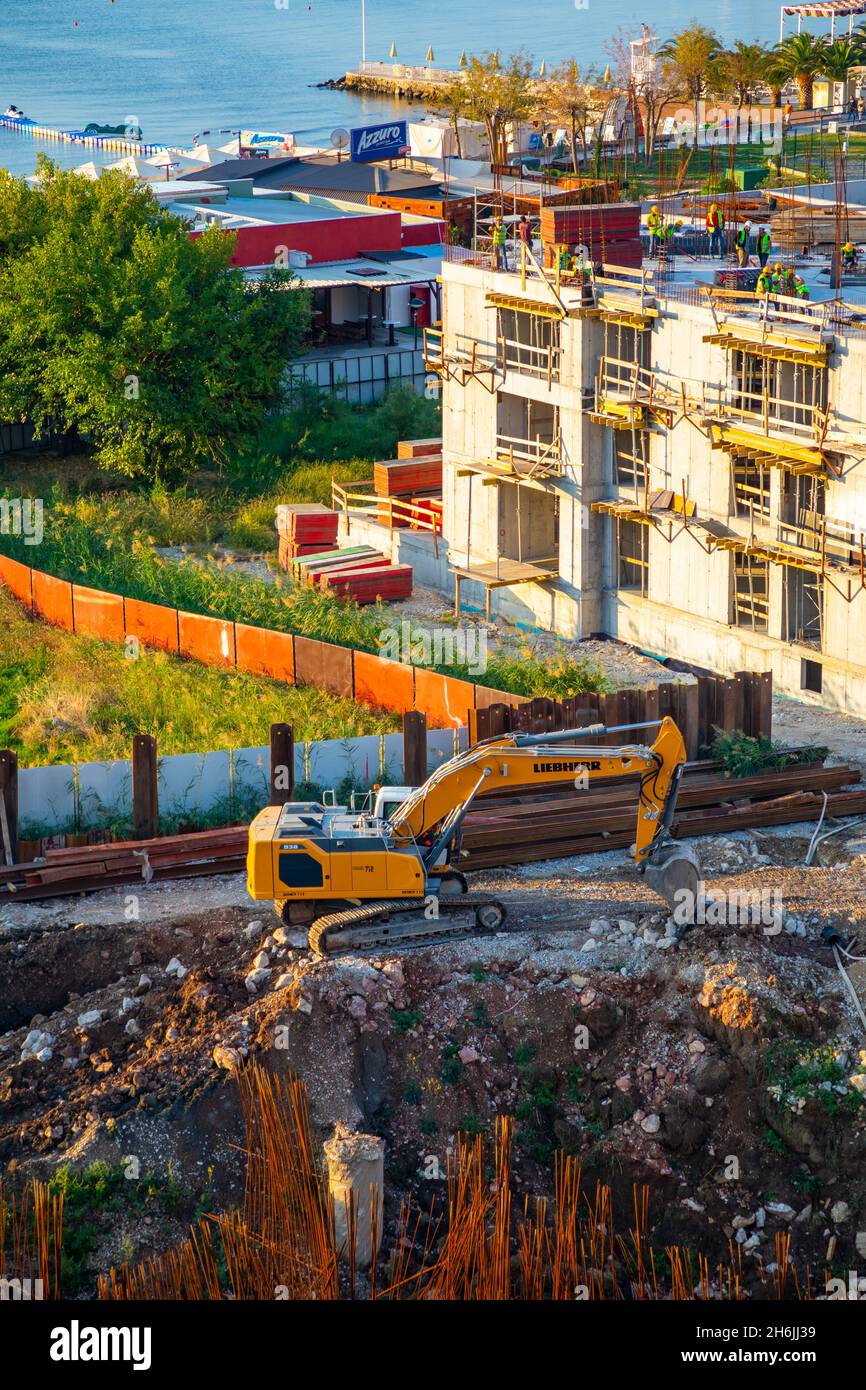 Budva, Montenegro - October 2, 2021: Budva building construction ...