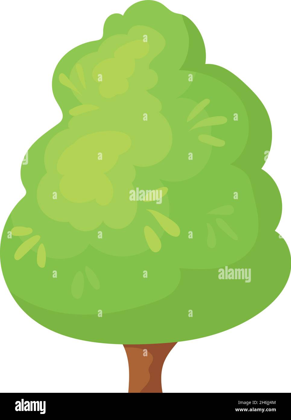 Lush tree. Beautiful leafy on krone deciduous wood, vector design ...