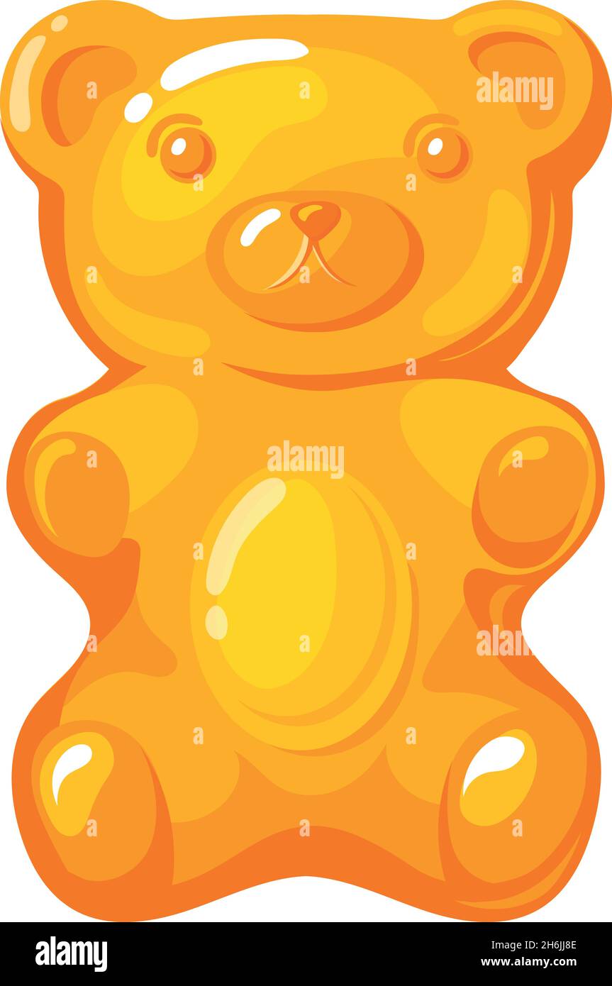 Marmelade bear. Orange gummie gelatin dessert, cartoon vector ...