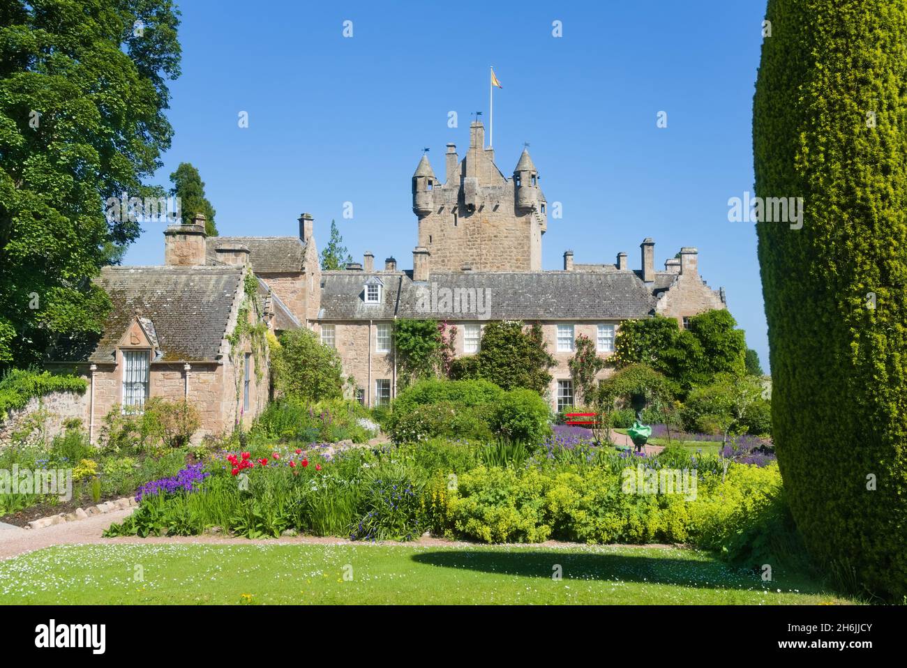 Cawdor Castle, rear, from beautiful gardens, near Nairn, Inverness ...