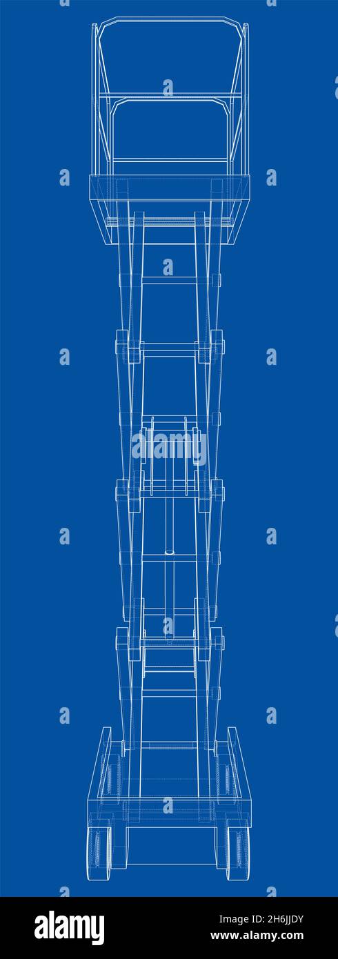 Aerial platform concept outline. 3d illustration. hi-res stock ...