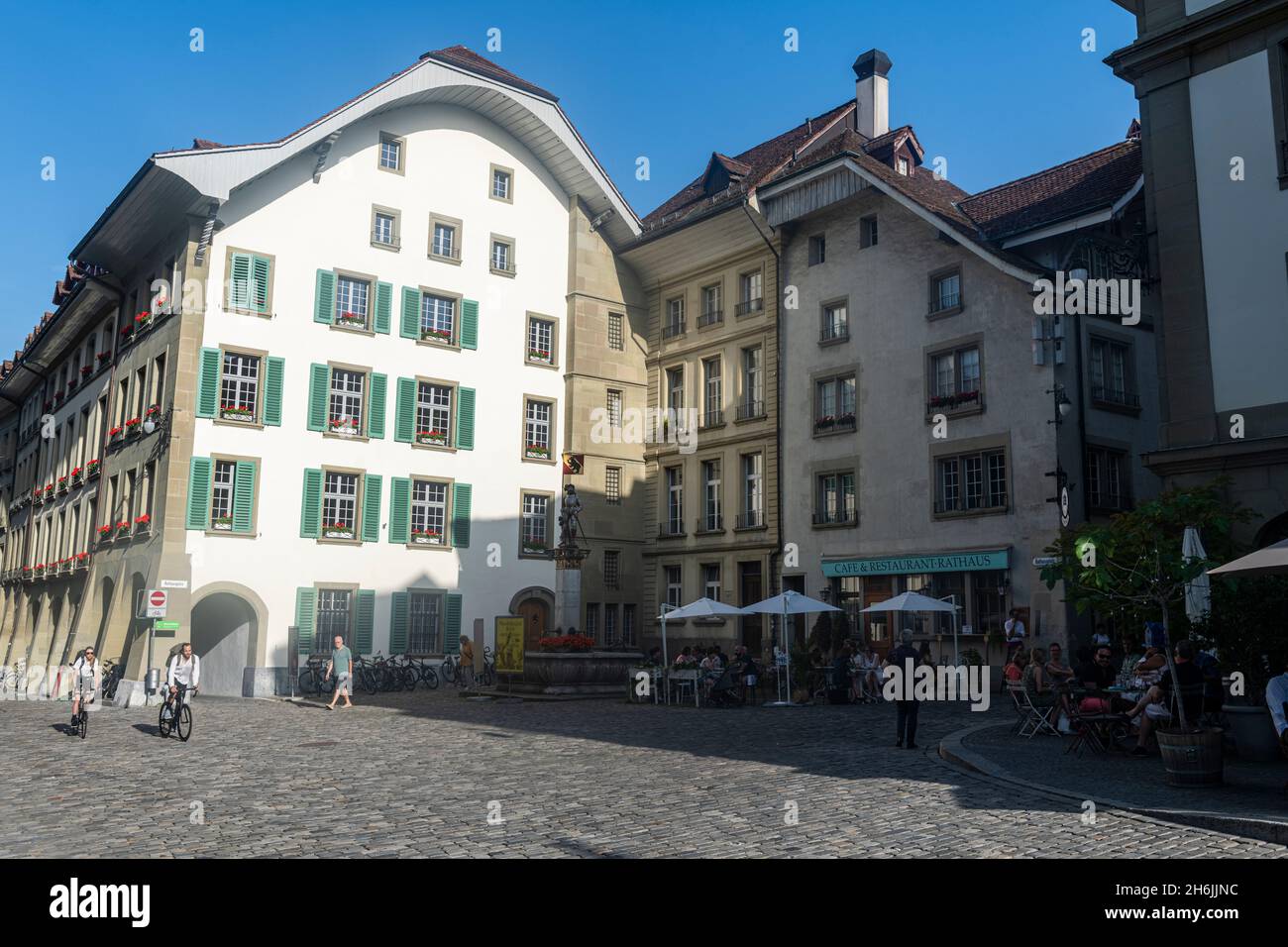 Town square of the old city of Berne, UNESCO World Heritage Site ...