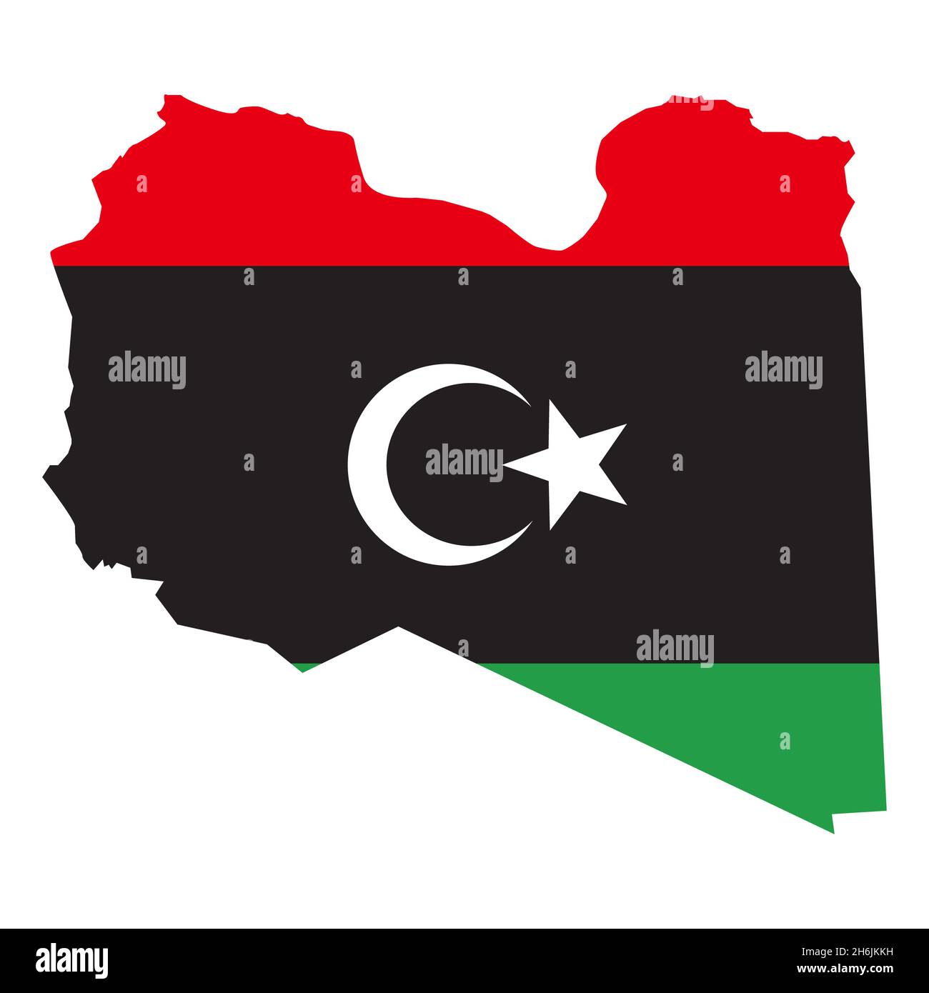 Libya map and flag on white background. Libya National Map with flag ...