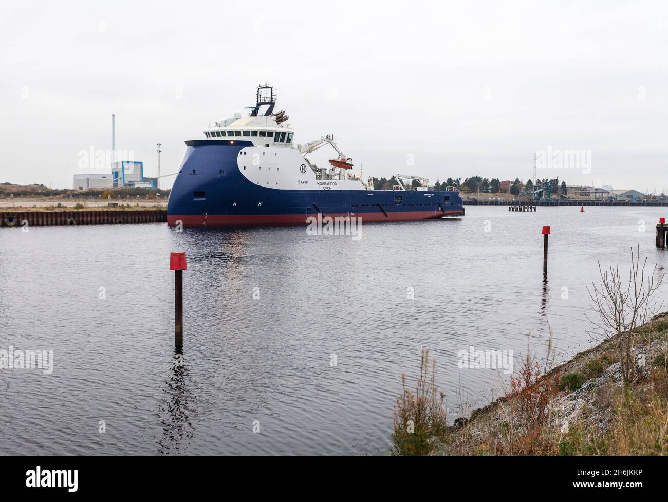 The Kommandor Orca tug supply vessel berthed at the River Tees at ...