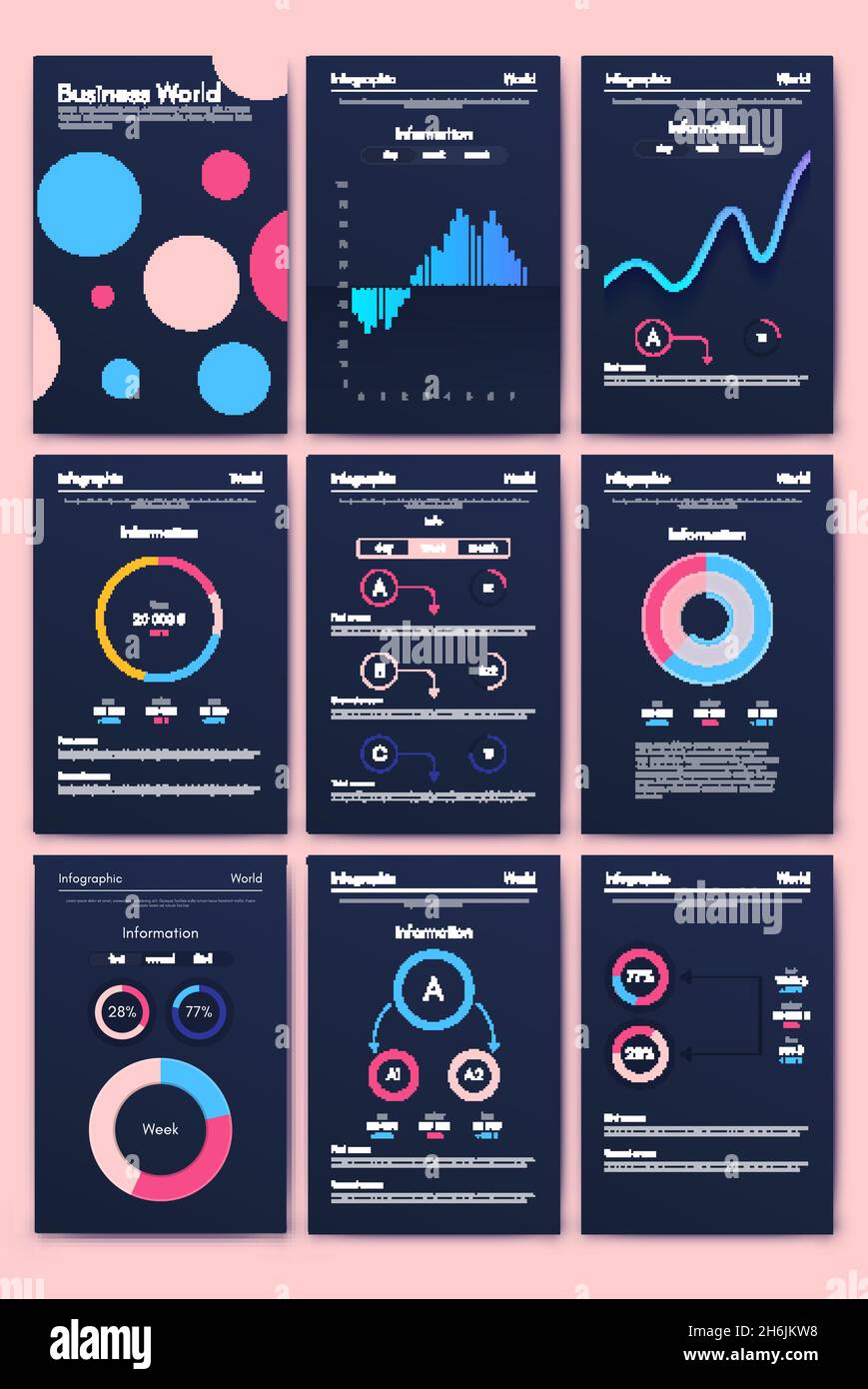 Vector graphics infographics with mobile phone. Template for creating ...
