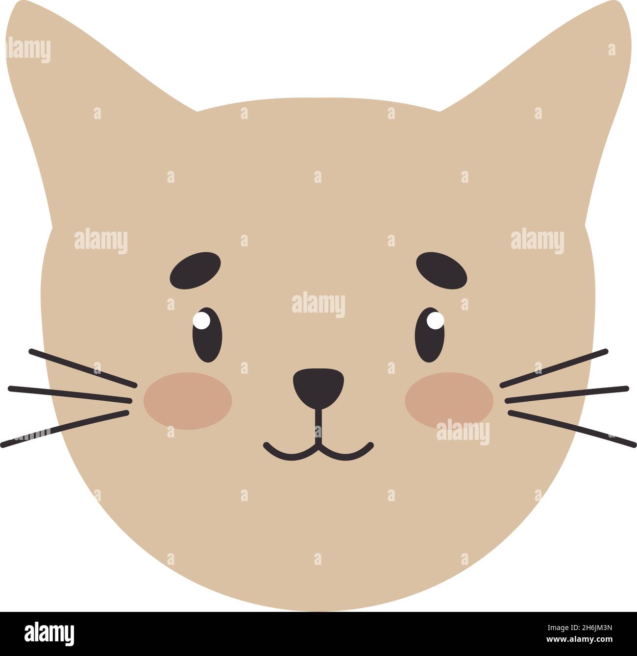 cute kitty face on white background Stock Vector Image & Art - Alamy