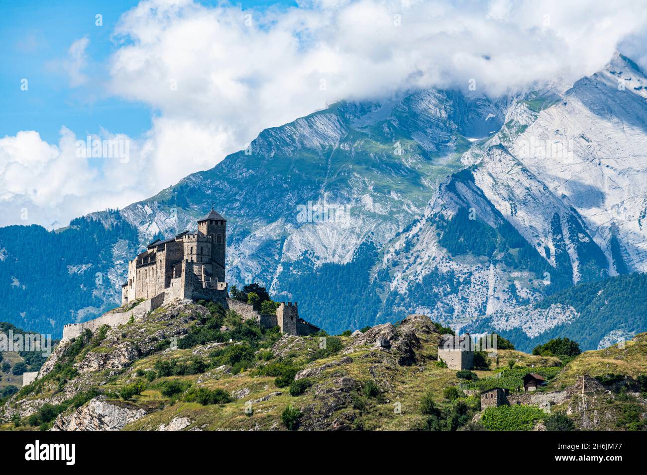 Chateau de Tourbillon, Sion, Valais, Switzerland, Europe Stock Photo ...