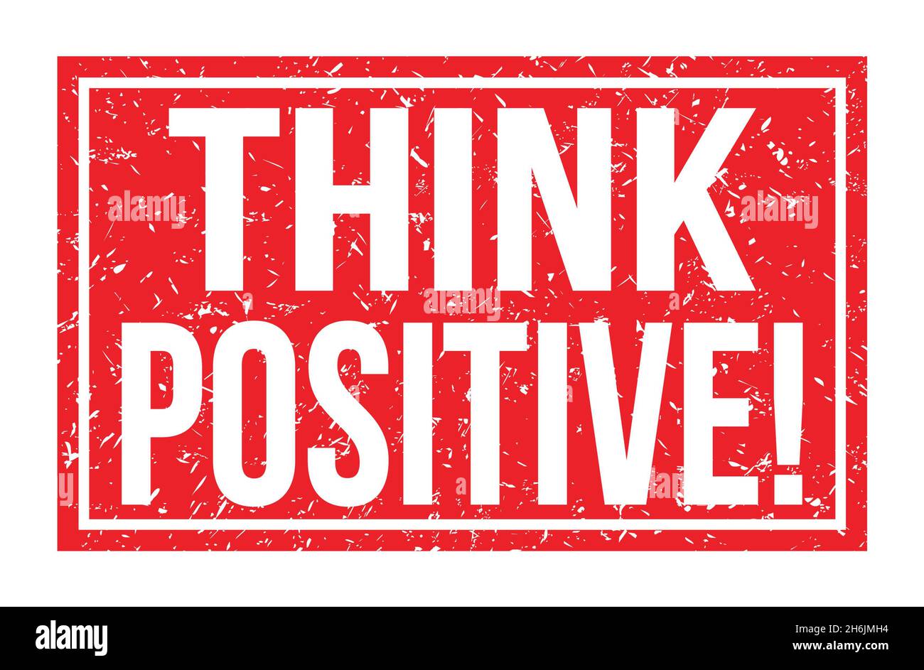 THINK POSITIVE!, words written on red rectangle stamp sign Stock Photo ...