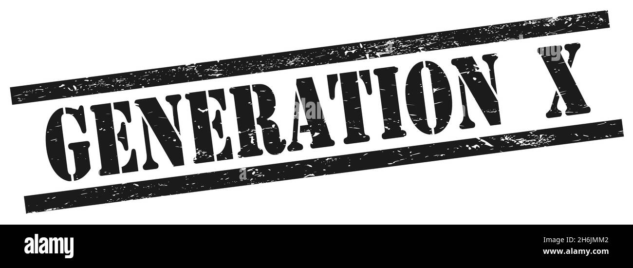 GENERATION X text on black grungy rectangle vintage stamp Stock Photo ...