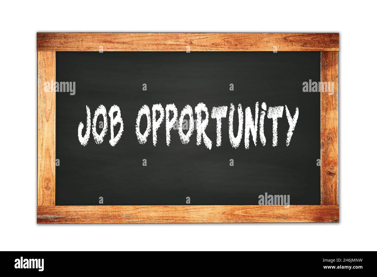 JOB OPPORTUNITY text written on black wooden frame school blackboard ...