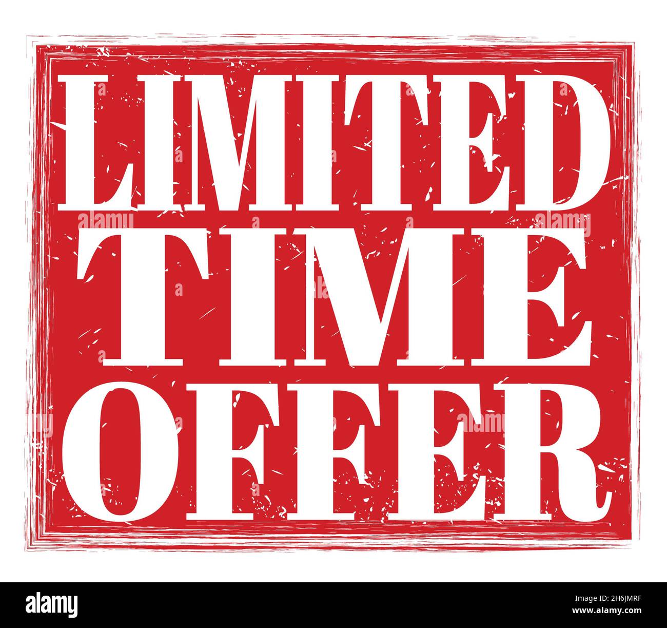 LIMITED TIME OFFER, written on red grungy stamp sign Stock Photo - Alamy