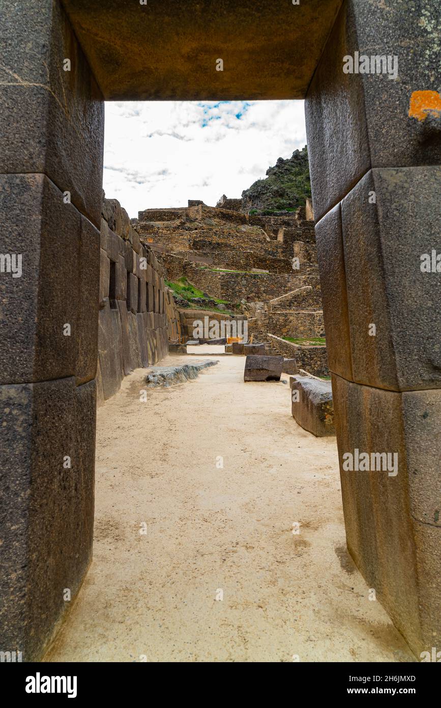Inca ruin at Ollantaytambo, Peru. The Inca archaeological site on the ...