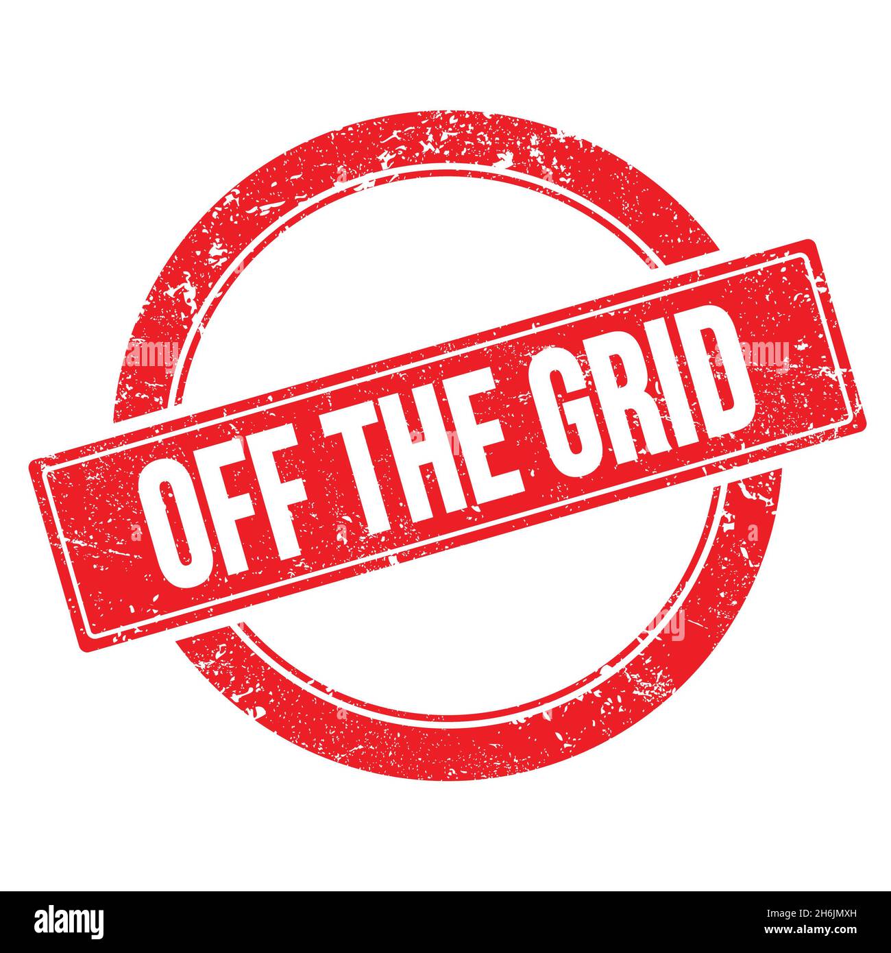 OFF THE GRID text on red grungy round vintage stamp Stock Photo - Alamy