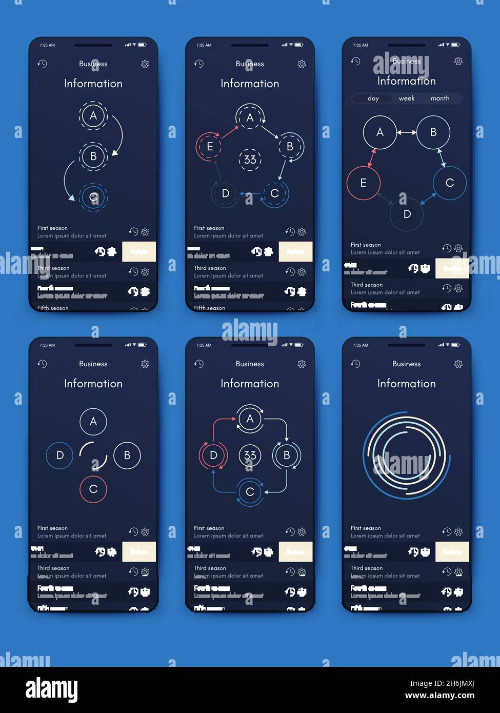 Vector graphics infographics with mobile phone. Template for creating ...