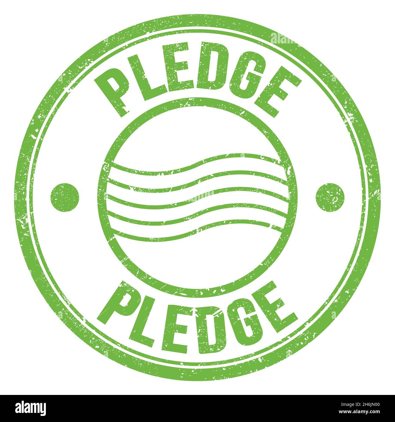 PLEDGE word written on green round postal stamp sign Stock Photo - Alamy