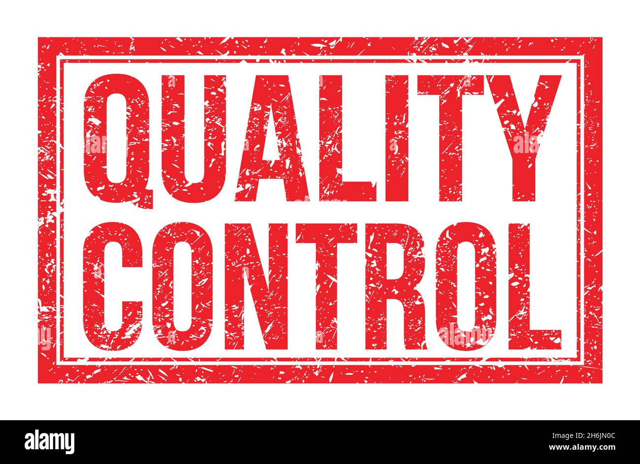 QUALITY CONTROL, words written on red rectangle stamp sign Stock Photo ...