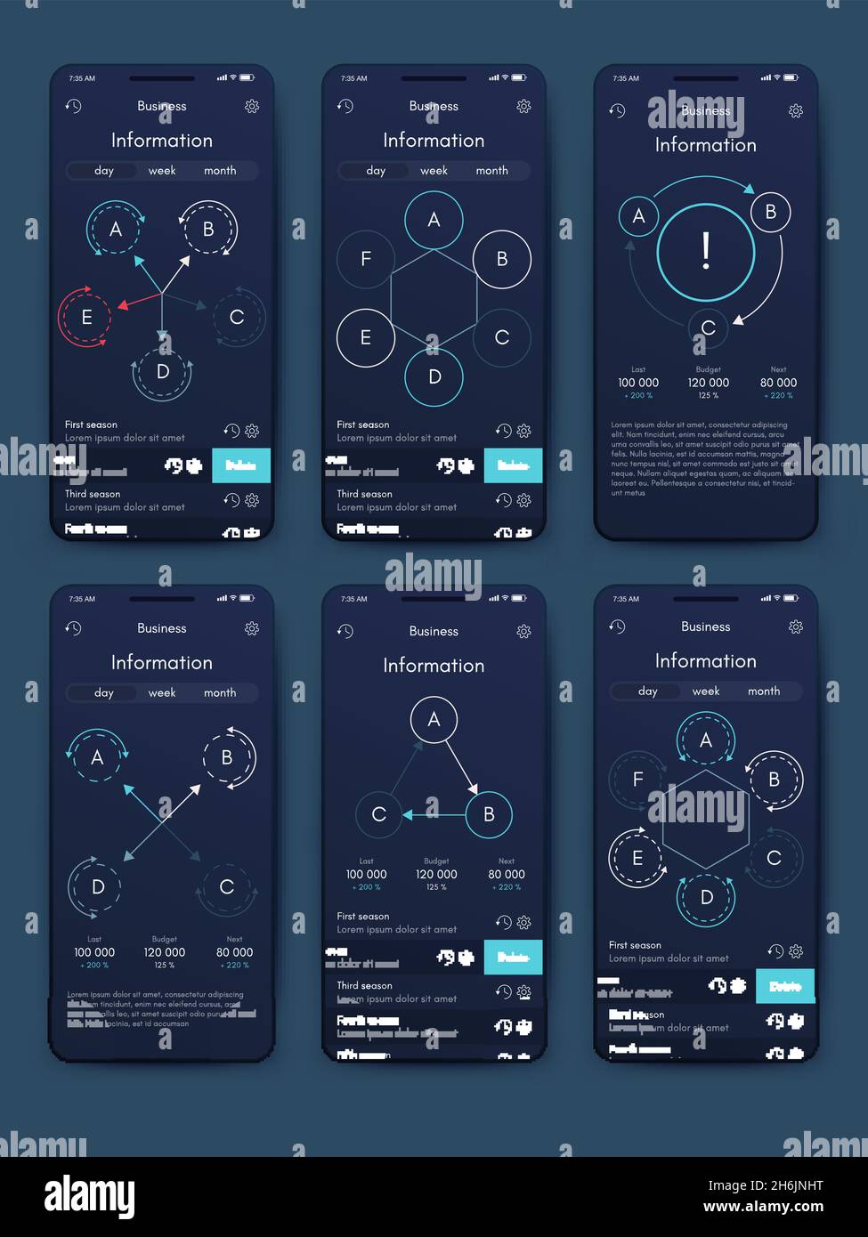 Vector graphics infographics with mobile phone. Template for creating ...