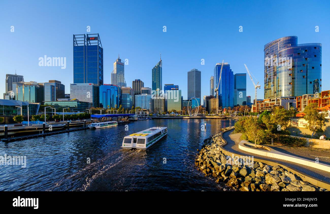 Passenger ferry transporting people from South Perth to city centre ...
