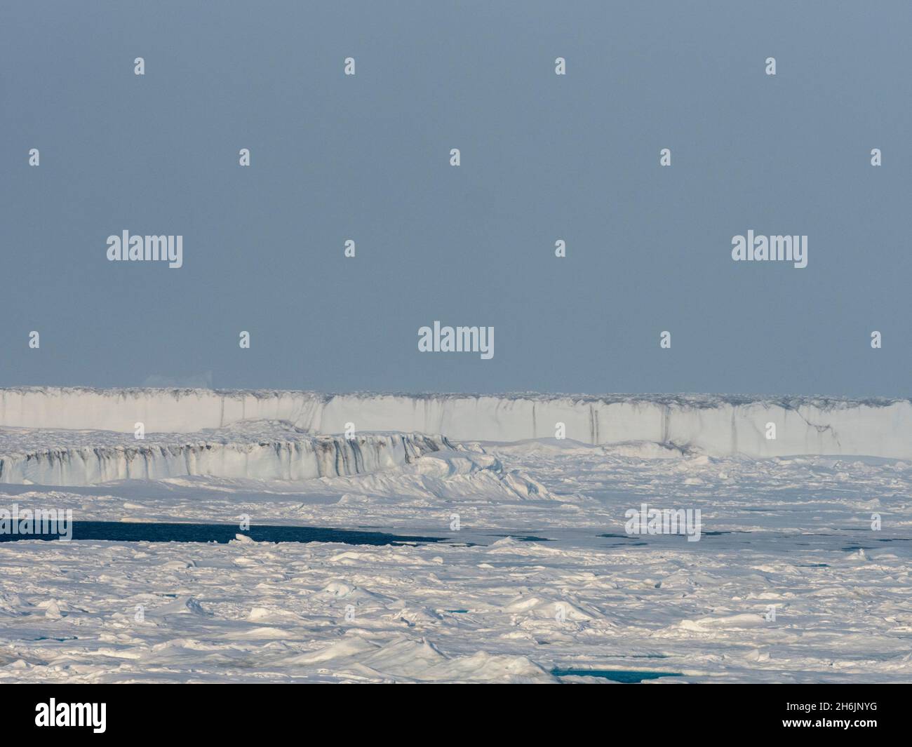 Fast ice with open leads off the east coast of Greenland, Polar Regions ...