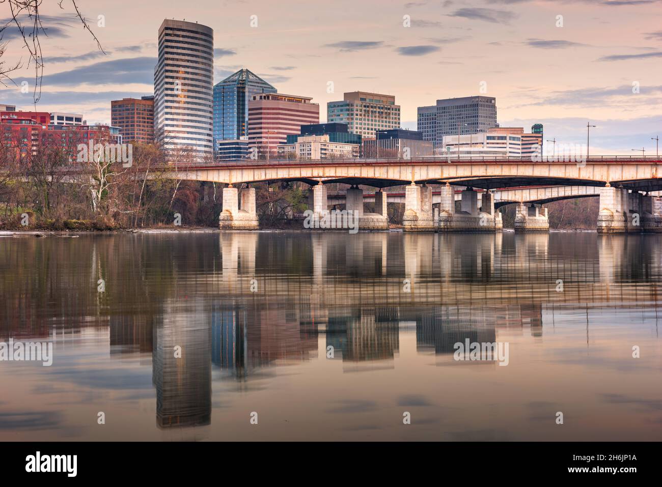Rosslyn, Arlington, Virginia, USA skyline on the Potomac River Stock ...