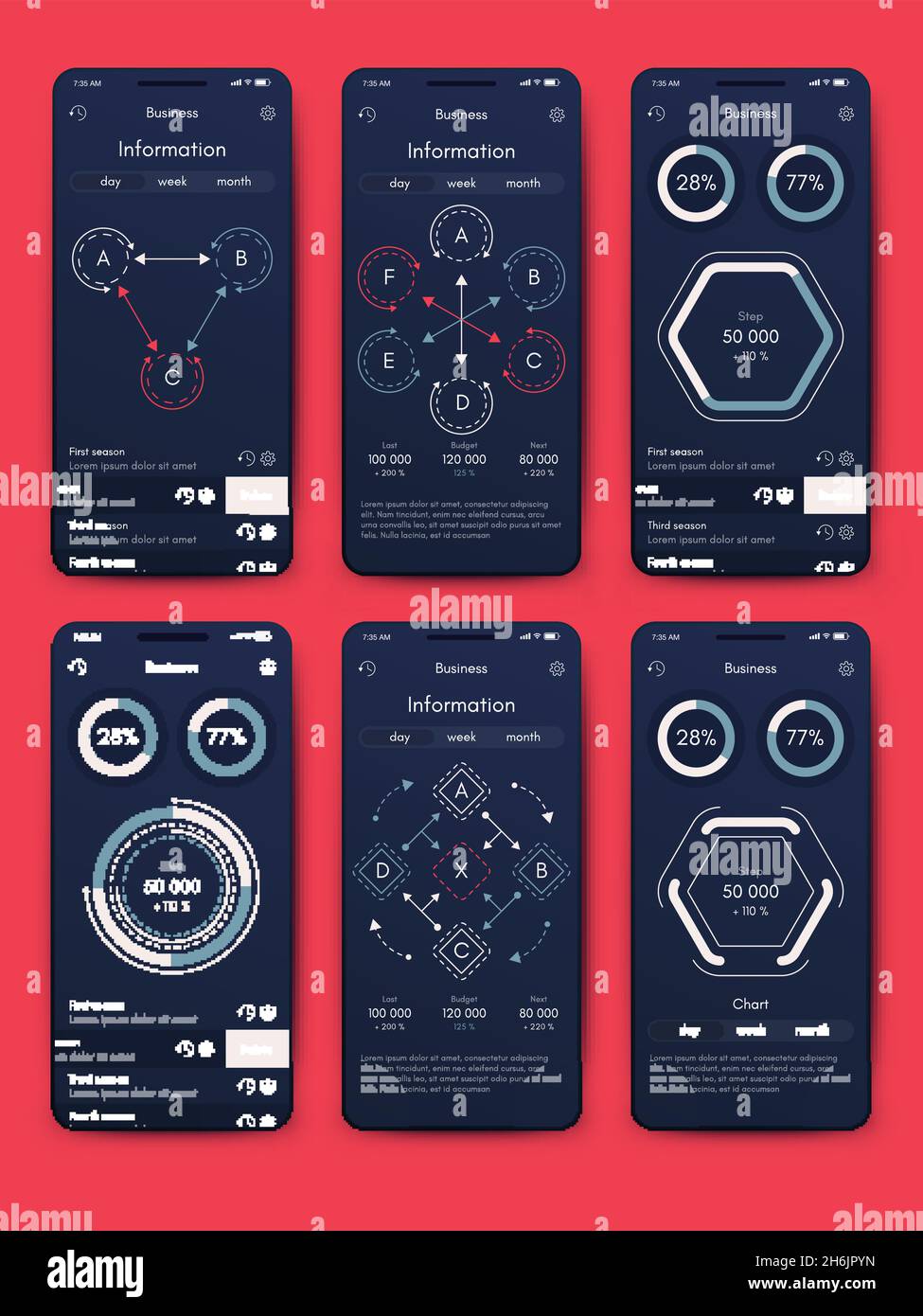 Vector graphics infographics with mobile phone. Template for creating ...