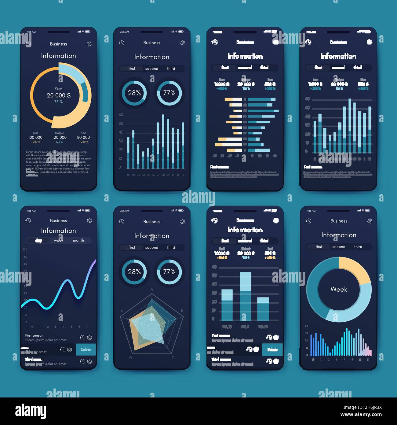 Vector graphics infographics with mobile phone. Template for creating ...