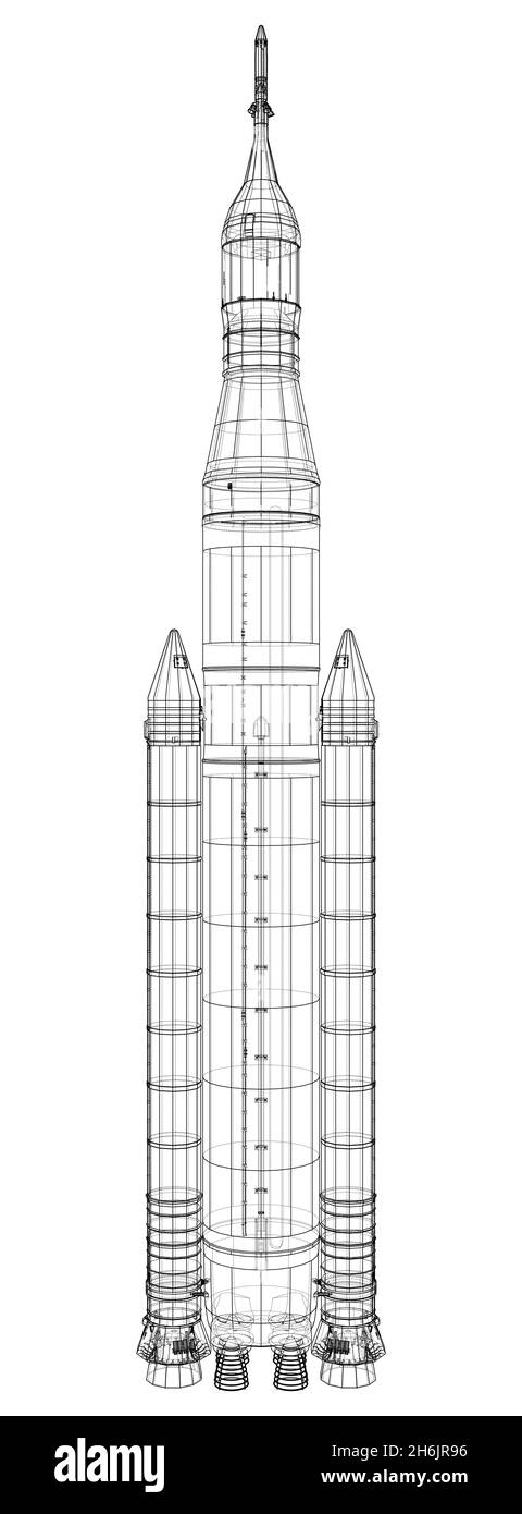 Space rocket concept outline Stock Photo - Alamy